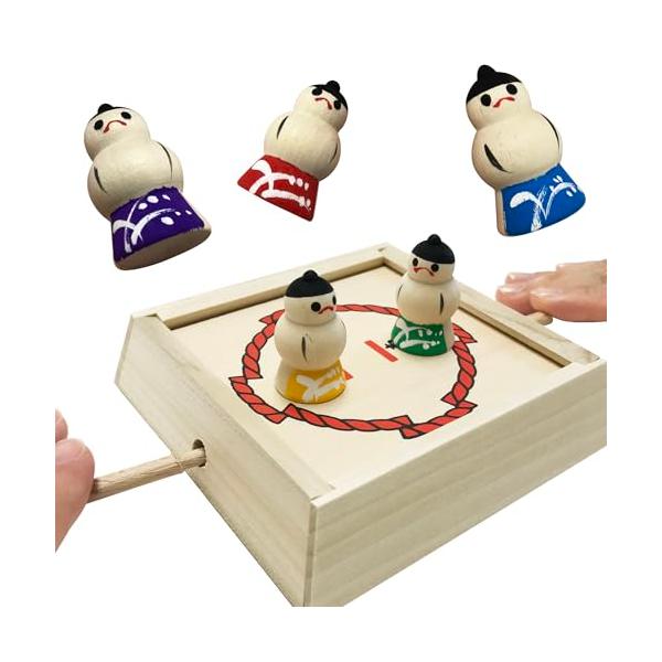 トントン相撲/-/-・Color:トントン相撲・昔懐かし民芸玩具なつかしさが漂う、木製おもちゃです。土俵穴からでた木の棒を、指で叩いて「トントントン」。土俵の力士が右へ左へ動きます。2人で楽しめるレトロな卓上ゲームです。・上手にできるかなコ...