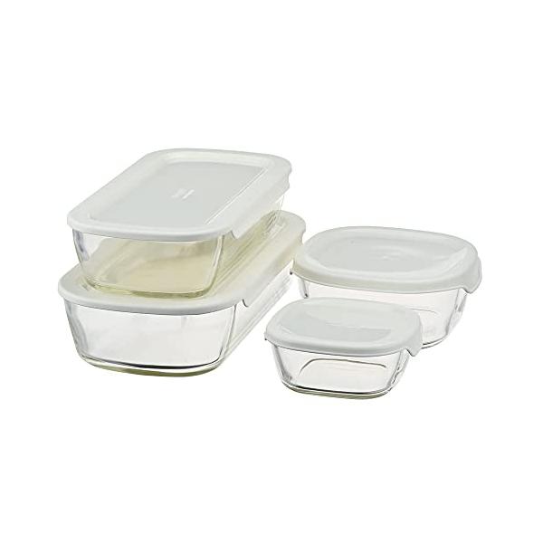 角型4個セットホワイト/-/KSTL-4004-OW・Color:ホワイトStyle:角型4個セットPatternName:250mL×1点・600mL×1点・900mL×1点・1400mL×1点・パッケージ個数:4・KST-25/KST-...