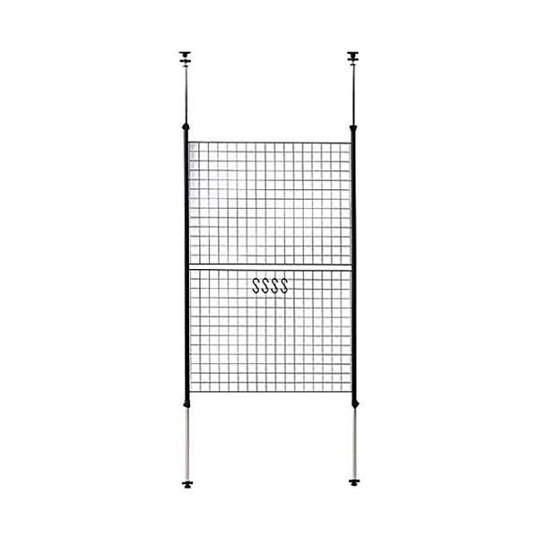 ワイヤー(幅90)ブラック/幅90/SP-90(MBK)・Color:ブラックStyle:ワイヤー(幅90)・パッケージ個数:1・本体サイズ:幅90×奥行5×高さ166.5-295.5cm・全体耐荷重:6kg・材質:スチール(粉体塗装、クロ...