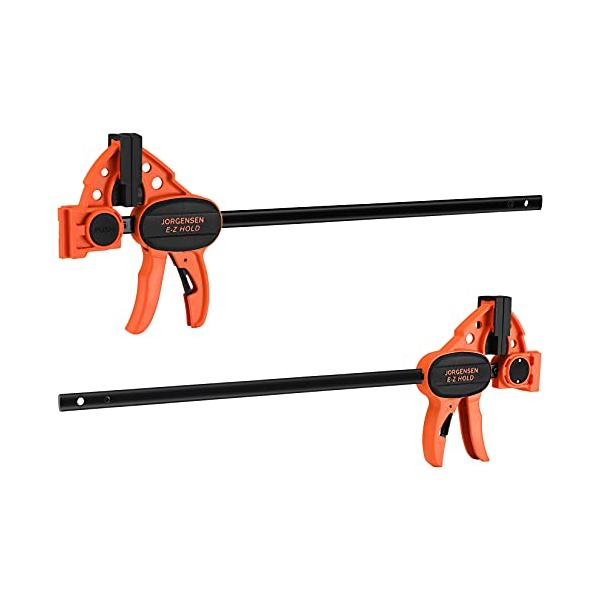 保護・オレンジ、ブラック  ・【仕様】締め付け:300mmまで、押し広げ:420mmまで、アゴの深さ：約65mm。サイズ／本(H×W×D):120×450×20(mm)、重量：315g/本、最大締付力：約68kg(150LBS)。・【1セッ...