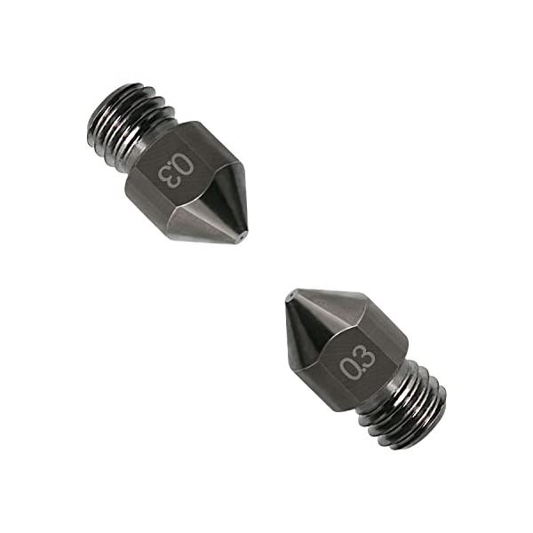 -/1.75/0.3mm/-・Size:1.75/0.3mm・パッケージ個数:2・材質：高品質の型鋼材料でできており、表面硬化処理、高硬度、耐熱性、耐酸性、耐アルカリ性があります。・仕様：ノズル穴径：0.3mm、入力穴径：2mm、取付ねじ：...