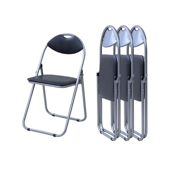 会議椅子(4脚セット)シルバー/ブラック/幅44.5×奥行47.5×高さ79.5cm/YZX-084P(SB)・Color:シルバー/ブラックStyle:会議椅子(4脚セット)・パッケージ個数:1・ベーシックに使えるパイプチェア色々な場所で...