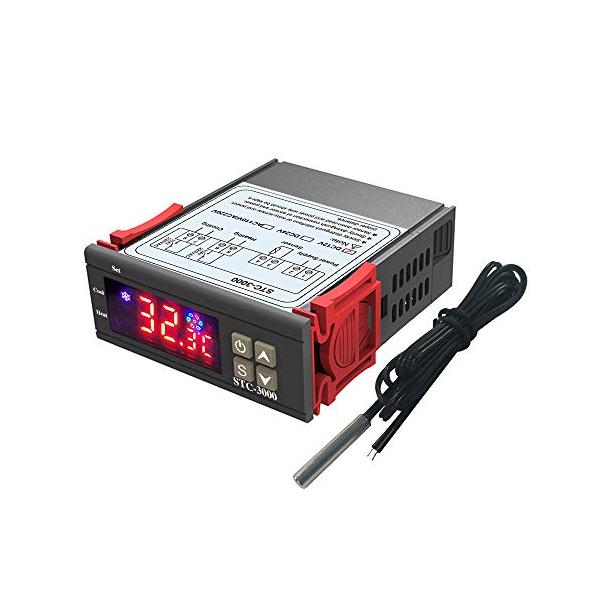 スナップ・STC-3000 DC12V  ・・Color:STC-3000 DC12V・冷却/加熱モードを切り替え、温度値と差分値を設定して温度を制御します。・製品サイズ75 * 34.5 * 85 MM。 電源電圧はDC12、DC24V、...