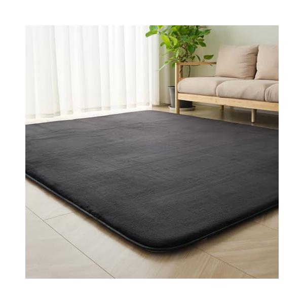 クロ/135×185cm/-・Size:135×185cmColor:クロ・??極厚30mm30mmの極厚で柔らかいカーペットは、床の存在を感じることなく、どんな姿勢でカーペットの上にいても、長時間座っていても、痛みを感じない・??遮音レベ...