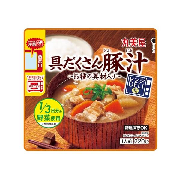 具だくさん豚汁(レンジ対応袋入)キーウィ色/200g×5個/-・FlavorName:豚汁×5個・パッケージ個数:1・原材料:野菜（にんじん（国産）、玉ねぎ、大根、ごぼう）、豚肉、みそ、エキス（ポーク、チキン、酵母）、ごま油、砂糖、食塩、鰹...