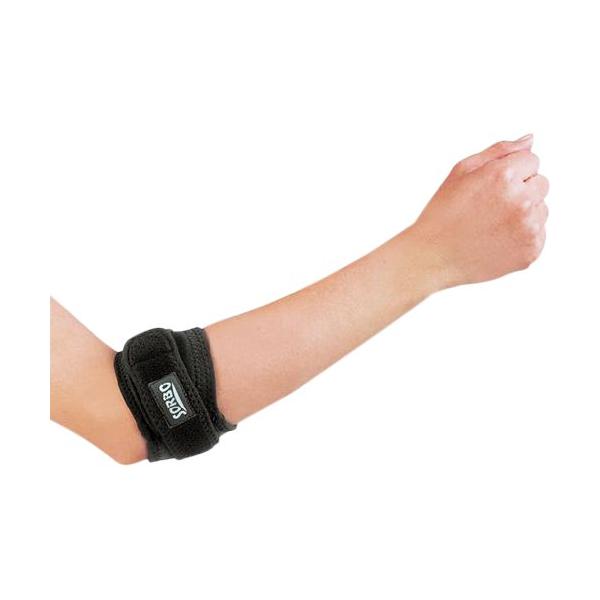 ・ブラック L 63199・上腕骨内・外上顆下部圧迫固定バンドです。・テニス肘、ゴルフ肘、投球肘等のトラブルを軽減します。・女性やジュニア（子供）から大人まで、腱付着部を圧迫、固定することで使いすぎによるオーバーストレスを軽減します。