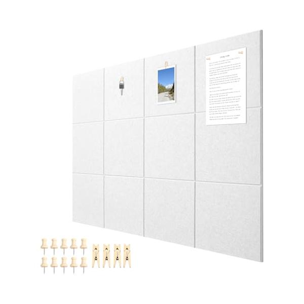 雪白/120x90cm（12枚入り）/-・Size:120x90cm（12枚入り）Color:雪白・コルクボードDIYこの製品セットには、厚さ9mmの30x30cmのフェルトボードが12枚含まれており、最大展開サイズは120x90cmです。...