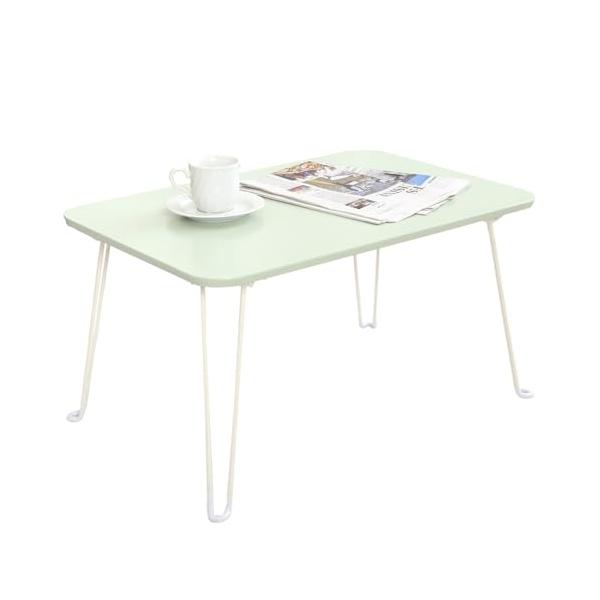 金属脚グリーン/幅60cm/85382・Color:グリーンSize:幅60cmStyle:金属脚・パッケージ個数:1・くすみカラーが美しい折りたたみテーブル・サイズ: 幅60×奥行40×高さ32cm・本体重量:2.8kg・材質:甲板の表面...