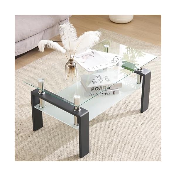 スチール脚(新作)クリア天板+ブラック脚/幅88×奥行48×高さ42~43cm/WF294266CAA・Color:クリア天板+ブラック脚Style:スチール脚(新作)・パッケージ個数:1・サイズ:幅88×奥行48×高さ42~43cm・材質...