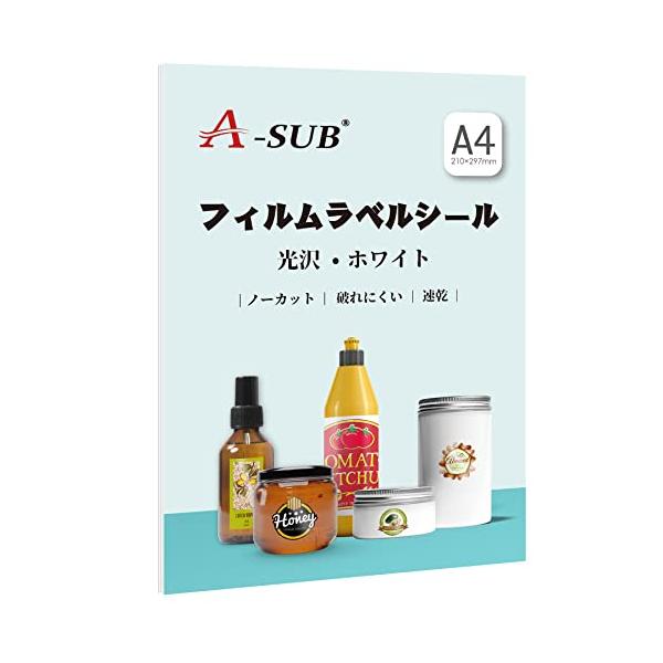 ホワイト/A4/-・NumberOfItems:10・パッケージ個数:1・印刷できるPP材質シール：A4-10枚、光沢フィルムラベルシール 紙厚:100um・耐水性＆耐久性：防水性と耐久性あるビニールシートにより、文字や画像が濡れてもにじま...
