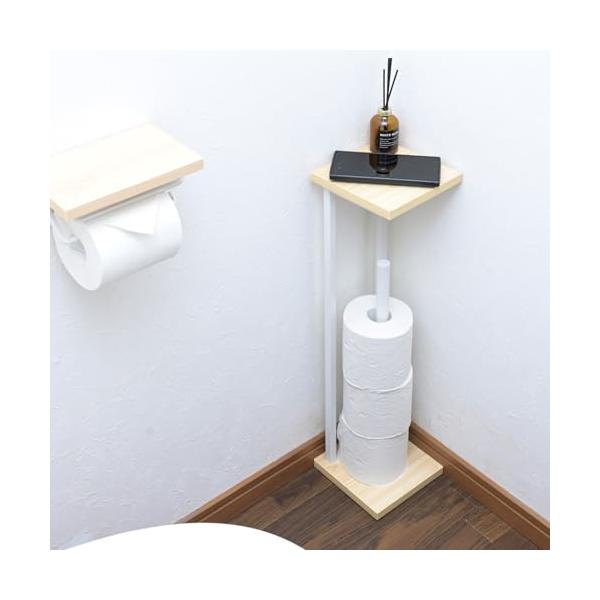 スタンド(高さ60.5cm)ウッドナチュラル/高さ60.5cm/RTPS-1515(WN/MWH)・Color:ウッドナチュラルStyle:スタンド(高さ60.5cm)・パッケージ個数:1・トイレットペーパーをスマートに収納トイレットペーパ...