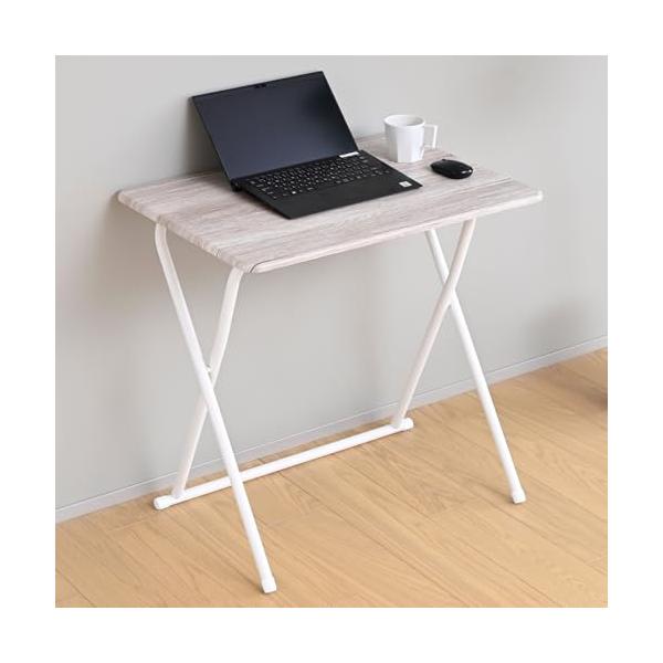 アンティークアイボリー/幅70×奥行50×高さ70cm/FOT-7050(AIV/SWH)・Color:アンティークアイボリーPatternName:デスク(高さ70cm)・パッケージ個数:1・コンパクトな折りたたみデスク使いたいときにサッ...