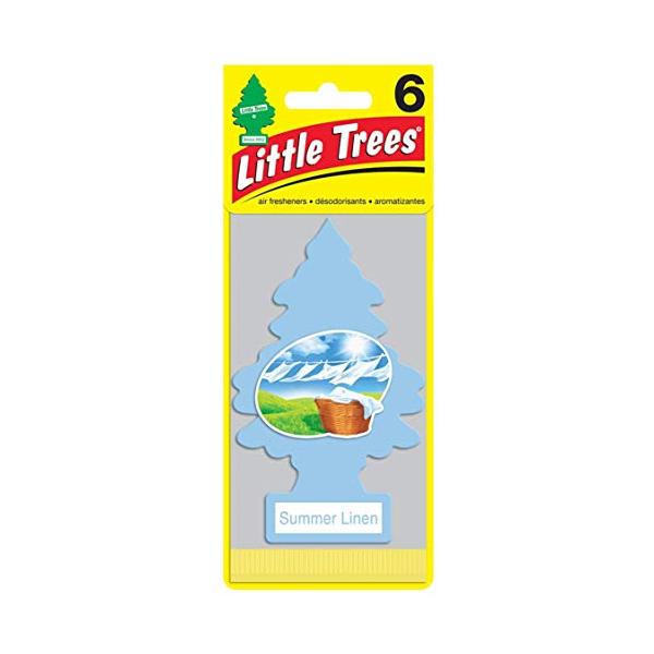 ・Blue  ・・PackageQuantity:6・リトルツリー エアフレッシュナー お得な6枚組 サマーリネン（ Little Trees Air Fresheners 6pac Summer Linen )・エアフレッシュナーの定番、...