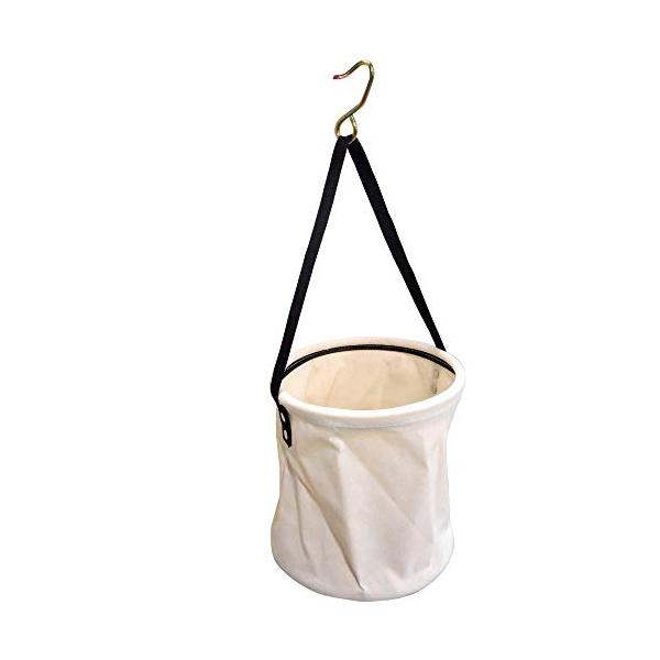 ・白帆  WM-C32・帆布製電工バケツ・サイズ:外径250mm×高さ250mm・製品重量:350g・金属製フック ひも付・材質:帆布