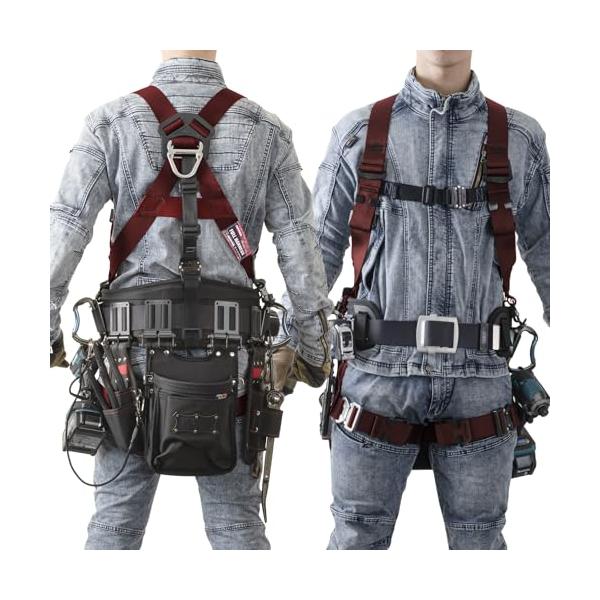 フルボディハーネスダークレッド/M/TH-521-OT-DR-M-JAN-BX・Color:ダークレッドSize:M・パッケージ個数:1・仕様：フルハーネス本体のみ・ベルト色：ダークレッド・サイズ：M、ベルト幅：45mm、胸ベルト幅：30m...