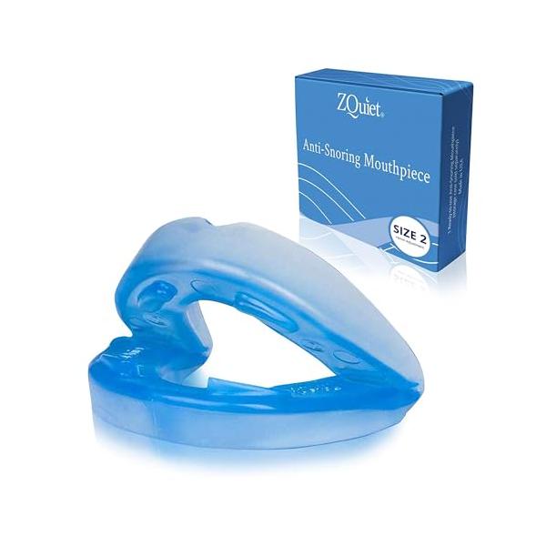ブルー/2個 (x 1)/ZQRC2・パッケージ個数:1・いびきの原因「舌根の喉奥への落ち込み」を防ぐ・米国歯科医の設計、小さく、ソフトなマウスピース・特許取得済“蝶番型開閉技術（Living Hinge Technology）”で、装着時...
