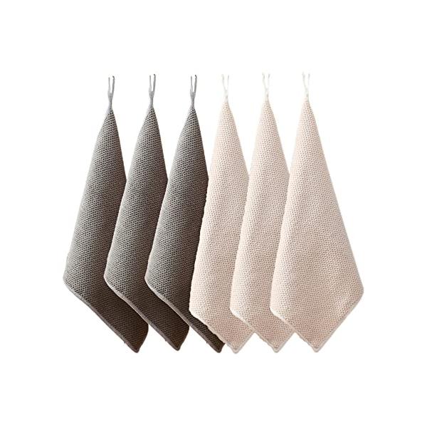 ScandinavianB・グレー×3枚 ベージュ×3枚/B・6枚セット/-・Color:B・グレー×3枚 ベージュ×3枚Size:B・6枚セット・??厚手生地で吸水性に優れるキッチンタオルは吸水性に優れたマイクロファイバーを採用し、食器の...