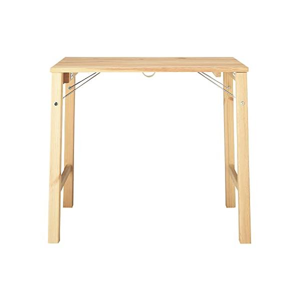 テーブルパイン材/幅80×奥行50×高さ70cm/18499441・Style:テーブル・パッケージ個数:1・折りたたみ時厚さ:10.5cm、脚の寸法:幅4×奥行4×高さ68.2cm、脚と脚の間の内寸:長手70×短手40×高さ68cm・表面...