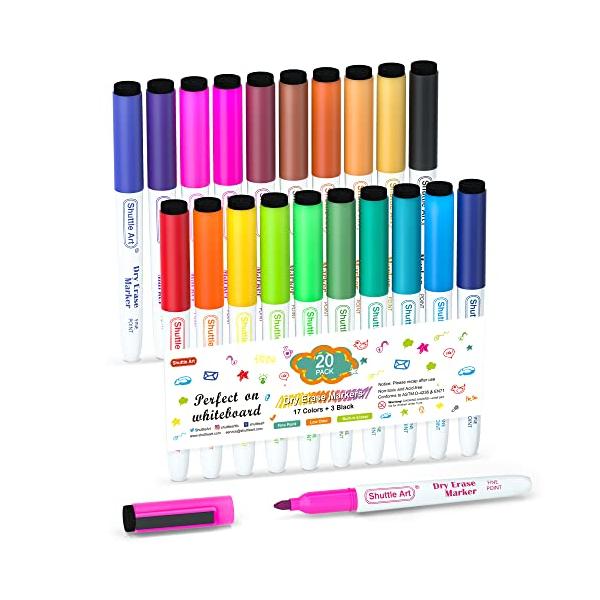 上質、洗濯可能。ホワイト/1 Count (Pack of 20)/CDEM20・Color:ホワイト・パッケージ個数:1・20色マーカーペン20色ご使用いただけるホワイトボード用マーカーペンセットです。色が豊富で、発色も鮮やかなので遠くか...