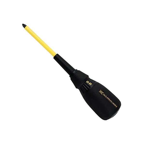 電工ドライバー黒/(+)2x100mm/524D-BG・パッケージ個数:1・用途:配電盤や分電盤の取り付けなど電気工事に最適・特徴:絶縁性に優れた樹脂製軸カバー、握りやすいグリップ形状、マグネット入り・全長:186mm・軸長:100mm・材...