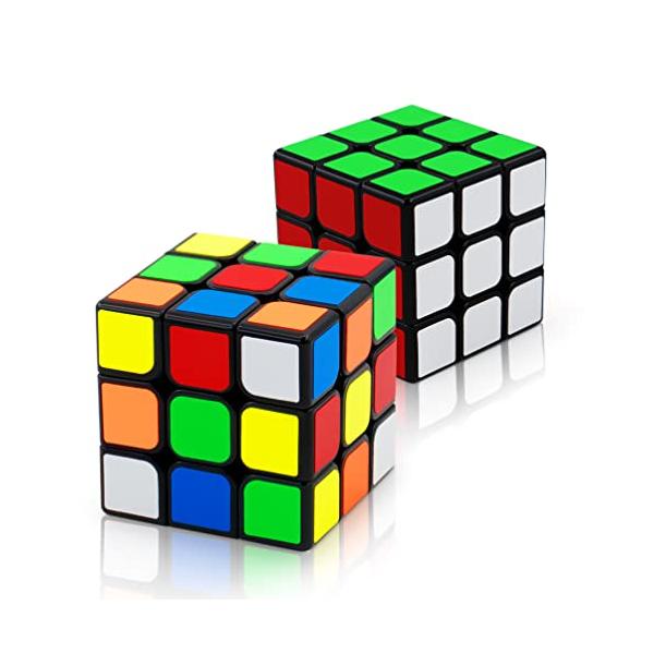 ステッカー 2個セットブラック/5.6x5.6x5.6/-・Style:ステッカー 2個セット・?? マジックキューブ　ステッカー軽快な回し心地従来とは違う革新な構造を採用して、コーナーカットが広くなって、全体として重量が非常に軽く、回転も...