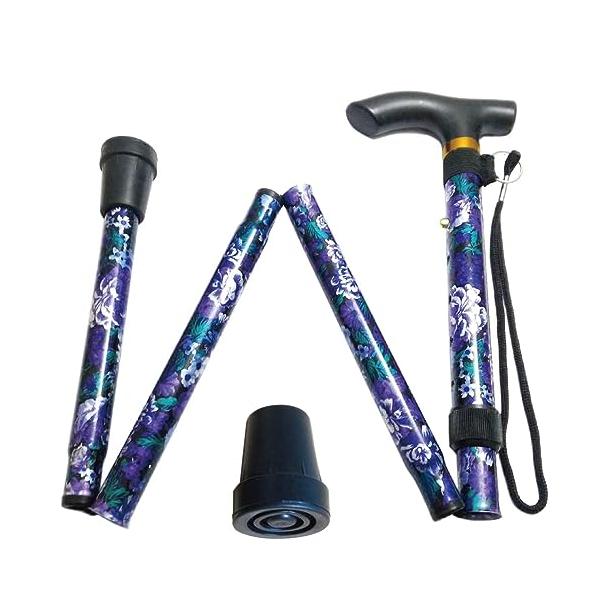 パープル/1個 (x 1)/-・Color:パープル・パッケージ個数:1・ありそうでなかった女性用の短いサイズの折り畳み杖です。・軽量でコンパクトに折り畳めて、散歩や旅行どこへでも持ち運びが簡単・5段階調整アジャスター付きで145-165c...