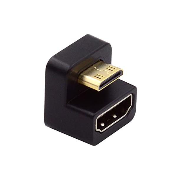 up angled・  HD-001-UP-CC・・Style:up angled・360度上向き U字型 バックアングル付きミニHDMI 1.4オス→HDMIメス延長アダプターコンバーター・スペースが限られている場所に簡単にアクセスできる...
