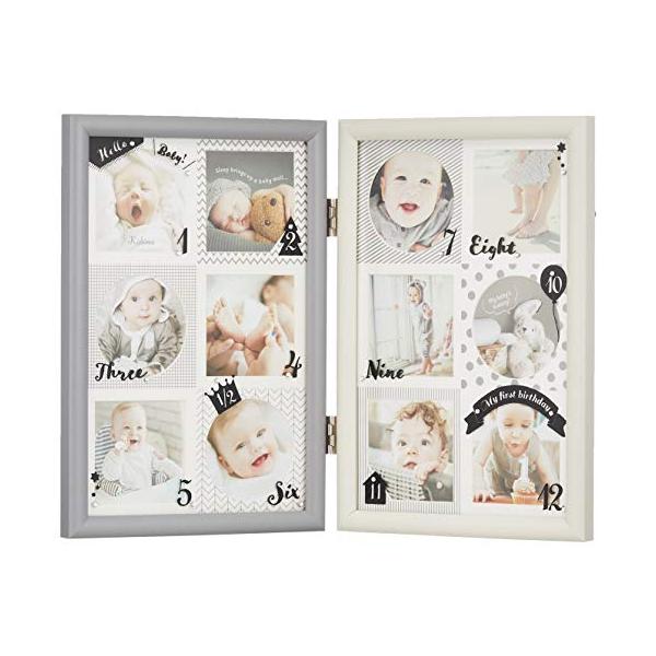 アンノ白い(Shiroi meaning 'White')/多面/313914・Style:アンノ・パッケージ個数:1・切らずに飾れる12ヶ月フレーム。モノトーンベビーフレーム・本体:W380×H265×D15mm・内寸:W168×H247...