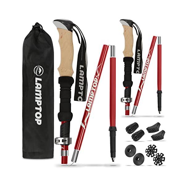 ・レッド 100-120cm ・・Size:100-120cmColor:レッド・??【軽量・コンパクト・簡単】普通のウォーキング用ストック、登山ストック、登山用ストックより軽量でコンパク。ペットボトル水よりも軽い重さ、約280g（1本当た...