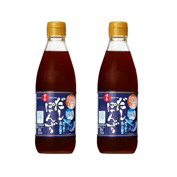 -/360ml×2本/-・Size:360ml×2本・かつおとあごのだしを効かせた糖質60%オフ・食塩量30%オフの健康志向のぽん酢です。