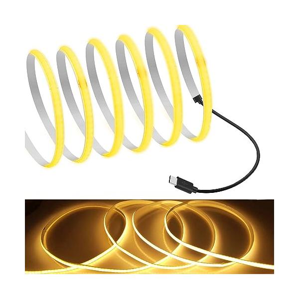 寝室 キッチンホーム オフィス屋内装飾2700K電球色/TYPEC接続-2m/-・Color:2700K電球色Size:TYPEC接続-2m・5V TYPE-Cに接続本製品は、パソコン等のTYPE-C端子にケーブルを接続するだけでLEDの明...