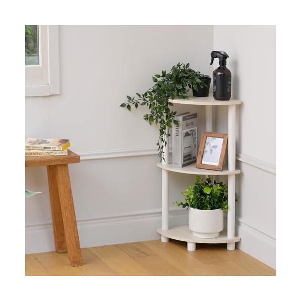 3段コーナーホワイト/3段コーナー/LSR-3C(WW3/WH)・Color:ホワイトStyle:3段コーナー・パッケージ個数:1・カンタン工具を使わず、棚板に支柱をくるくるまわして取り付けます。組み立てカンタンなので家具のてが苦手な方にも...