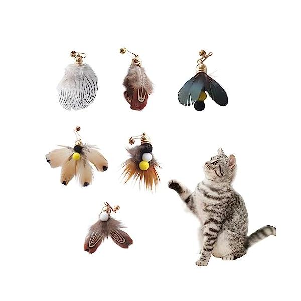 猫じゃらし・?交換でき毛虫のおもちゃ6セットは簡単に交換できるため、毛虫のおもちゃは鮮やかな色合いで、目を引きます、猫ちゃんは常に新しいおもちゃで遊べます。・?高品質材質猫のおもちゃは高品質な環境に優しい安全で無毒な素材を採用して作られてい...