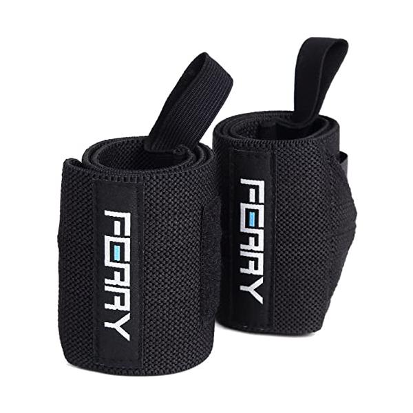 コンパクト・ブラック 長さ約50cm 幅約8cm ・・Color:ブラック・耐久性の高いフレキシブルタイプの高弾力性素材で作られたリストラップ、左右セット（2枚組）　ウエイトトレーニング、プッシュアップ等、トレーニング時の手首サポートに。・...