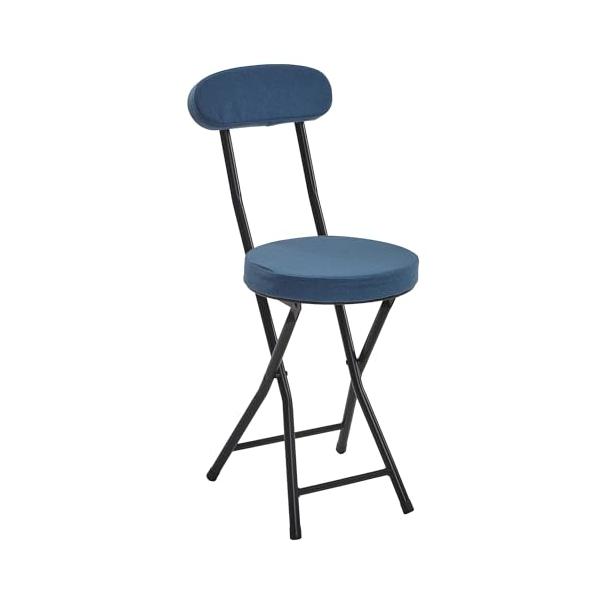 ファブリックネイビー・背付/1脚/KHD-CG02-DBE-JP・Color:ネイビー・背付Size:1脚Style:ファブリック・パッケージ個数:1・サイズ幅32×奥行き25×高さ74cm；座面高約48cm；折り畳み状態の高さ84.5cm...