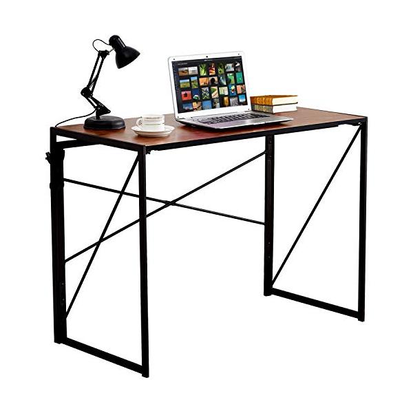折りたたみチークブラウン/幅100×奥行50×高さ75cm/Home Office Desk・Color:チークブラウンSize:幅100×奥行50×高さ75cm・パッケージ個数:1・??商品サイズ??幅約100cm×奥行約50cm×高さ約...