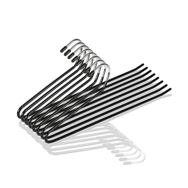 ブラック/35cm*11cm*0.5cm/-・Color:ブラックPackageQuantity:8・パッケージ個数:8・本当に滑らないスチール製のハンガー本体にPVC樹脂で特殊コーティングが施され、掛けた衣類が滑り落ちません。ズボンやスカ...