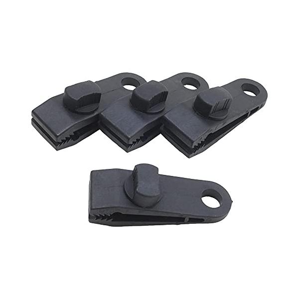 ・ブラック 2.6×8.4cm GLI-4・ハトメのないシートやオーニングの留め具として重宝・ホールサイズ：約φ1.3cm・はさむ面がギザギザでずれにくい構造になっております・吊下げ重量：約25kg・本体サイズ：約2.6×8.4cm