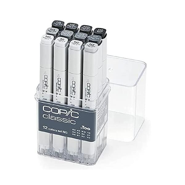 12色セットNG・多色  12501017・・Style:12色セットNG・【コピックのロングランモデル】主にデザイン、アートのシーンで使用される、コピックで最も長い歴史を持つモデルのイラストマーカー・【セットの特徴】ニュートラルグレーのト...