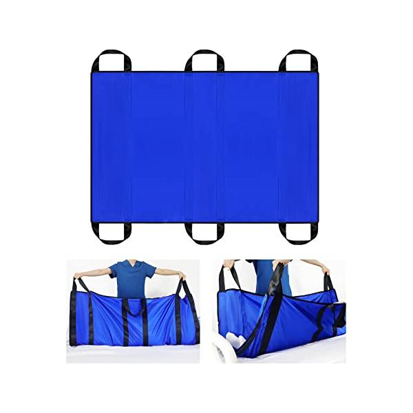ブルー/100*147cm/YCD002・Color:ブルーSize:100*147cm・サイズ：100*147cm、ブルー 、 耐荷重 100kg・時間と労力の節約：移乗シートは、介護者が患者を簡単に移動させるのに役立ち、患者の寝返り、体...