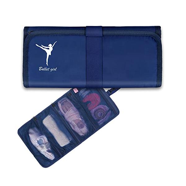 バレエのコンクール・発表会・レッスンに持ち運びしやくす、お家で保管しやすいロール式のトウシューズ入れです・?トウシューズケース：バレエレッスンを頑張る女の子とママのために特化した，トウシューズを入れて持ち運べます。かわいくて綺麗で、子供への...