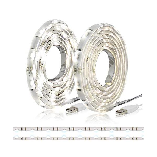 モダンホワイト/100cm*2本/FL5V-42-2x1M-3014W(E)-IP44・パッケージ個数:1・1.対称側面発光2本のセット式LEDテープライトでは、１本の光が左向き、もう１本のが右向きで、と適用の自由度がもっと広くなります。・...