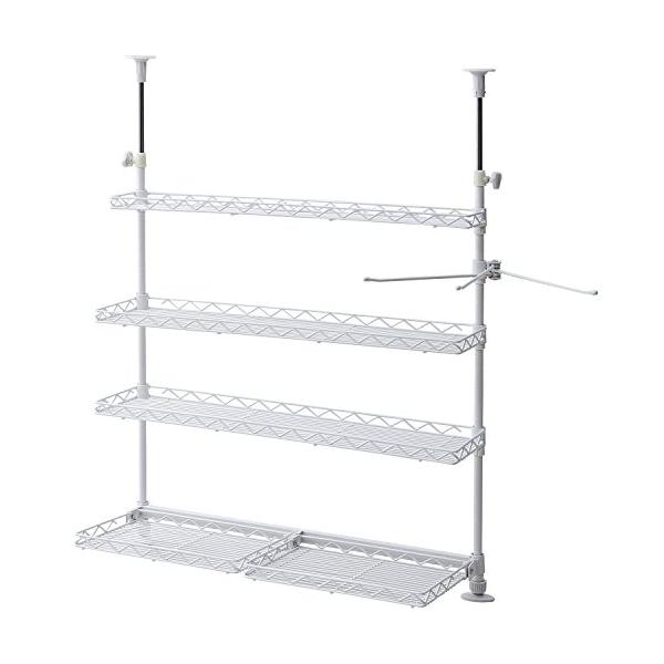 モダンホワイト/幅60/TKRO-604*(WH)・Size:幅60Color:ホワイト・パッケージ個数:1・お客様品・本体サイズ:幅60×奥行21.5×高さ72-115cm・材質:本体=スチール(エポキシ樹脂塗装)、突っ張りポール=スチー...