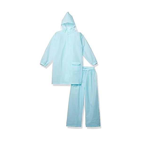 シンプルライトブルー/160/03001082・Size:160Color:ライトブルー・パッケージ個数:1・ランドセルを背負った上から着用できる、セマチたっぷりな上下セットのレインコート・背中に反射テープが付いているので暗い場所でも安心・...