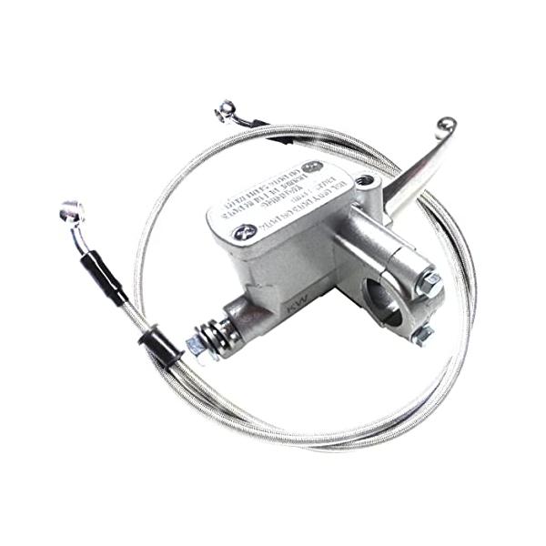 メッシュホースセット/-/-・Color:メッシュホースセット・汎用品でオーソドックスな交換用フロントブレーキマスターシリンダーとステンメッシュブレーキホースのセットです。フロントブレーキマスターシリンダーとブレーキレバー、ブレーキスイッチ...