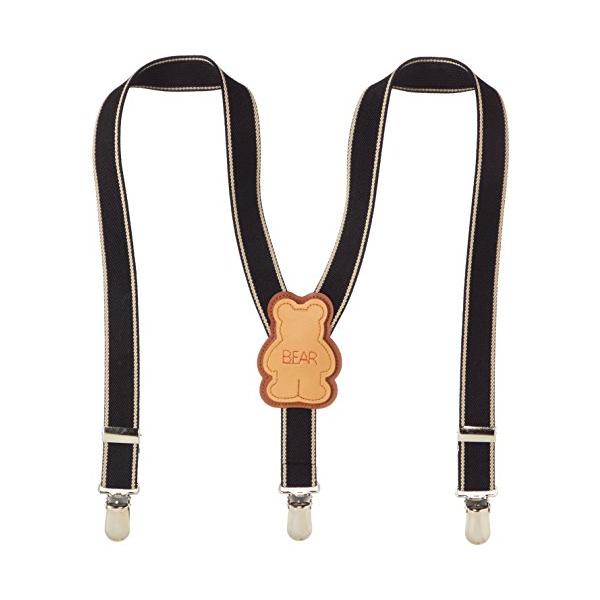 (くまBEAR)黒×ベージュ/80?110cm/-・Color:(くまBEAR)黒×ベージュ・パッケージ個数:1・本体サイズ ゴム巾:2cm 全長:約41cm(調整可能)・対応身長の目安80?110cm・クリップ部分で指などはさまないように...