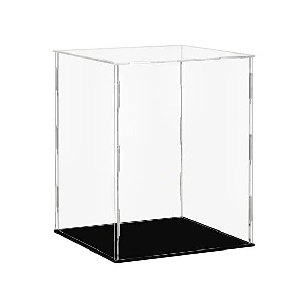 ・台座黒 横長20*奥行20*高さ25cm 012・・Color:台座黒Size:横長20*奥行20*高さ25cm・【製品仕様】天面板（透明）、側面板＊3（透明）、背面板(透明) 、台座（黒）・【透明度が高い】高品質アクリル材料を採用されて...