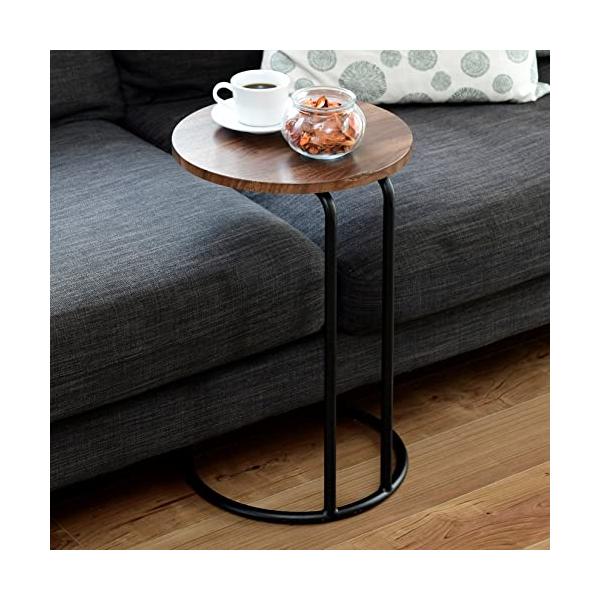 5.サイドテーブル(コの字・丸型・完成品)4)ウォルナット/直径33×高さ52.5cm/BST-30R(WL/BK)・Color:4)ウォルナットStyle:5.サイドテーブル(コの字・丸型・完成品)・パッケージ個数:1・完成品・本体サイズ...