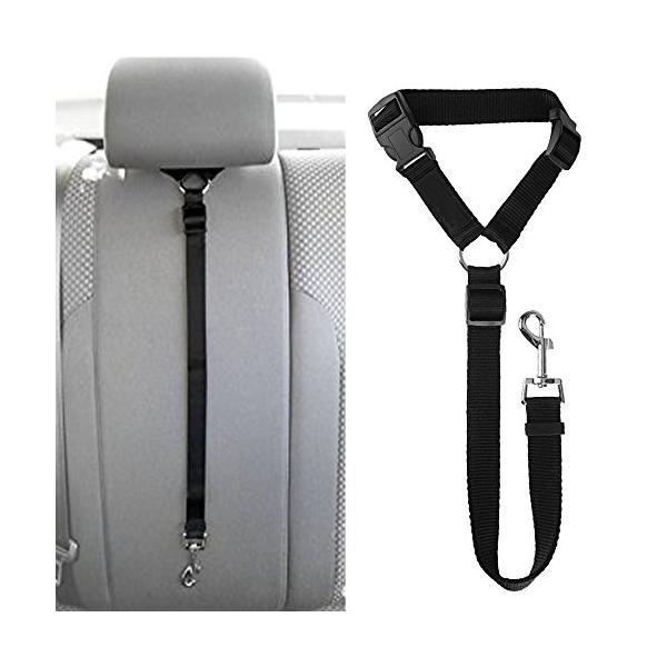 ・ブラック 1本 ・・Size:1本・【取り付け簡単】：絡まりのないナイロンストラップは、迅速かつ簡単に車両のヘッドレストに取り付けられます。安全ストラップは簡単に取り外すことができ、あなたの車両に最適なリーシュを作ることができます。・【放...