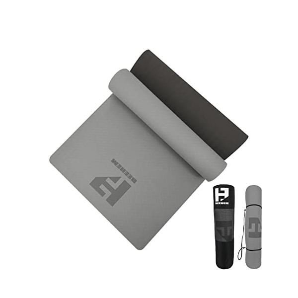 グレー+ブラック/6mm/-・Size:6mmColor:グレー+ブラック・ヨガ・ストレッチ・筋トレなど様々な用途にお使いいただけるヨガマットです。運動中にかいた汗を受け止めてくれるため、床からの冷えにも強くオールシーズン使用可能です。床に...